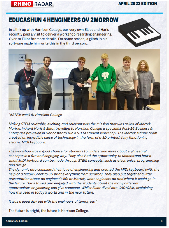 Education for Engineers of Tomorrow - Martek - Harrison College